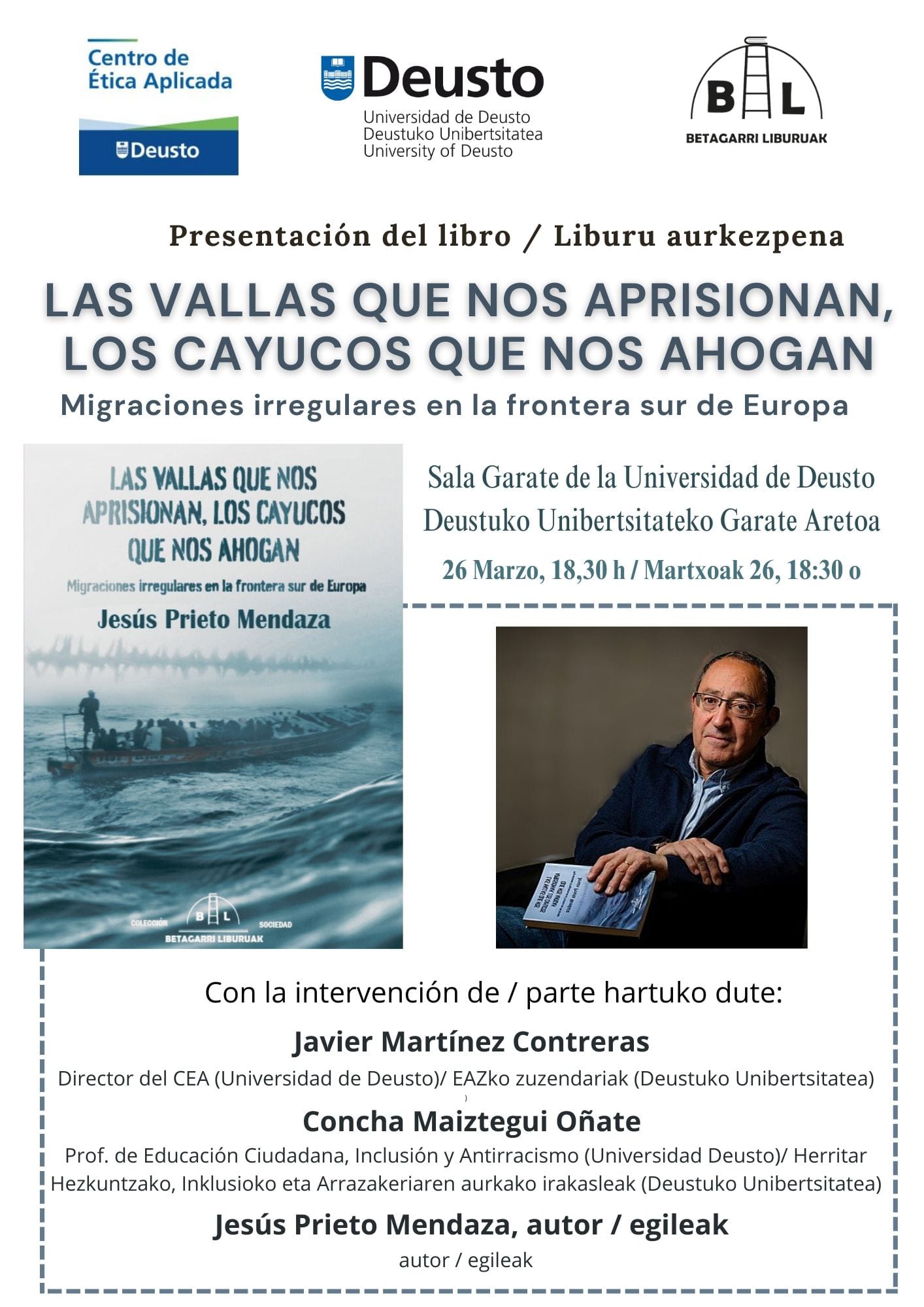Presentación del libro: «Las vallas que nos aprisionan, los cayucos que ...